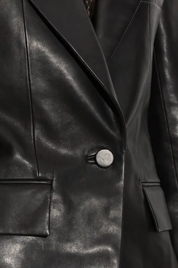 Balmain Long-sleeve Leather Jacket