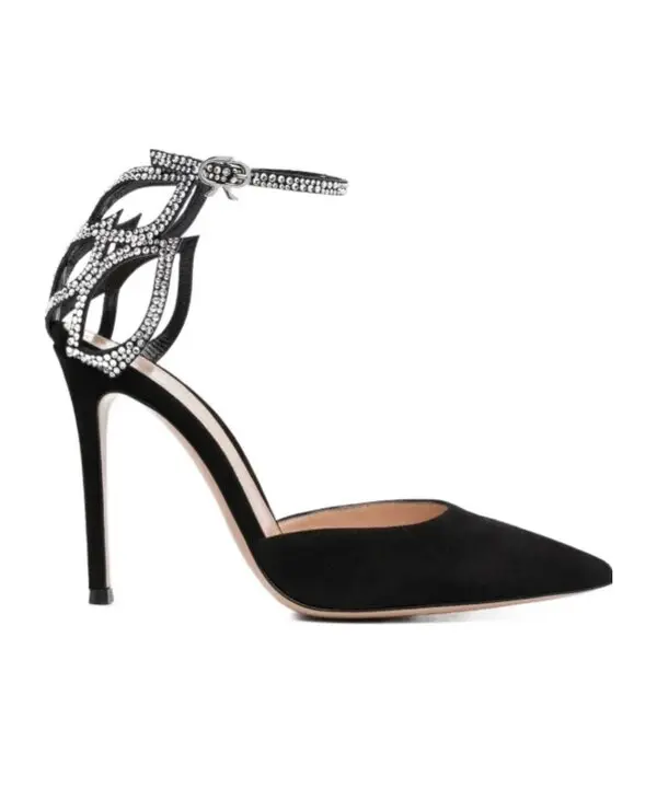 GIANVITO ROSSI Crystal-embellished 115mm Heeled Pumps - Black