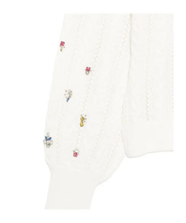 Liu Jo Crystal-embellished Cable-knit Sweater
