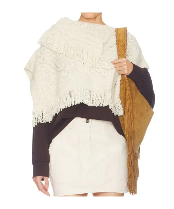 Isabel Marant Étoile Kacie Fringed Knit Cape