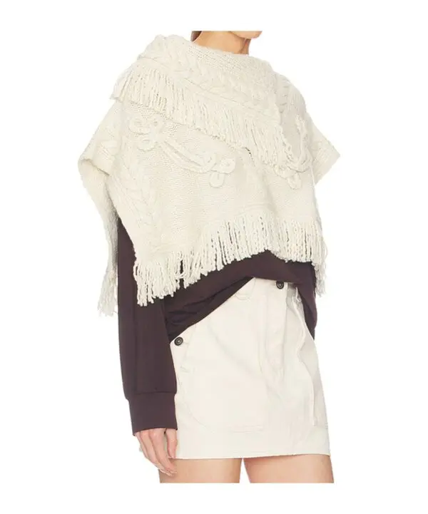 Isabel Marant Étoile Kacie Fringed Knit Cape