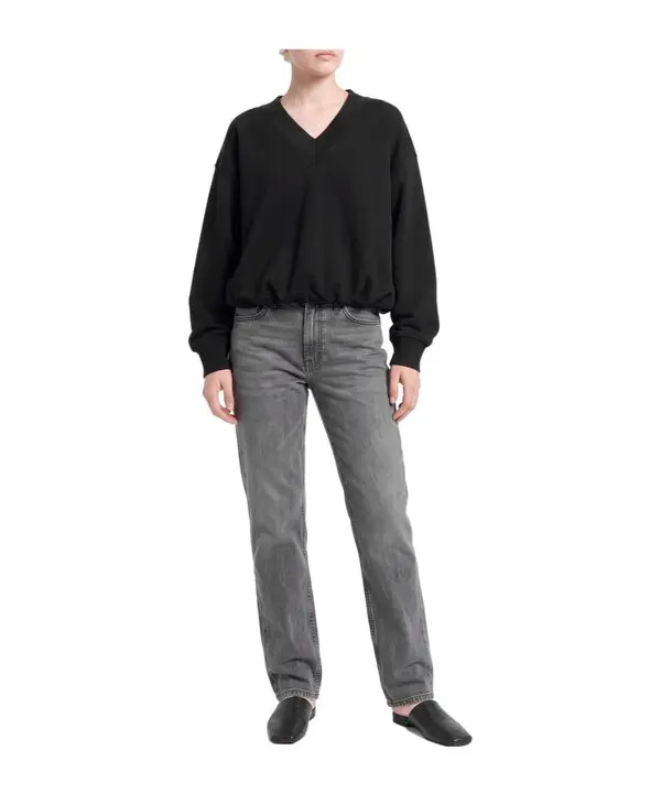 Sportmax Solid-color V-neck Long-sleeve Sweatshirt - Black