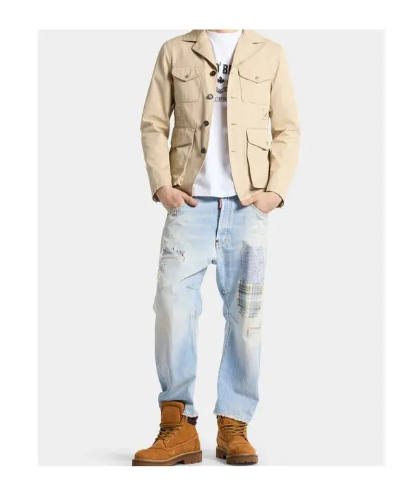 Dsquared2 Patched Superlite Kawaii Jeans - Blue