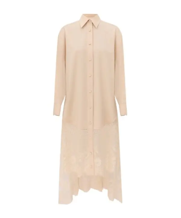 Zimmermann Valiant Lace Longline Shirt - Cream