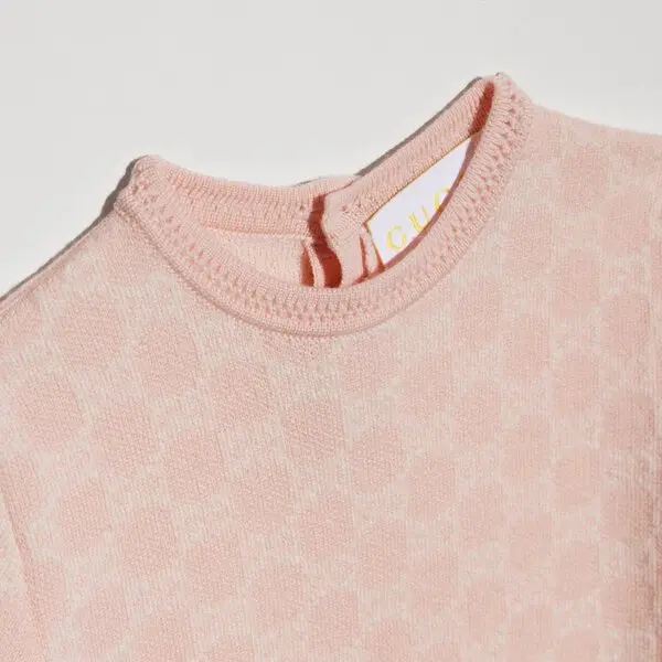 Gucci Baby Gg Wool Jacquard Dress
