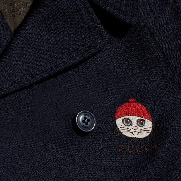 Gucci Cat Embroidered Coat