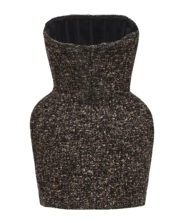Magda Butrym Strapless Mini Dress - Brown