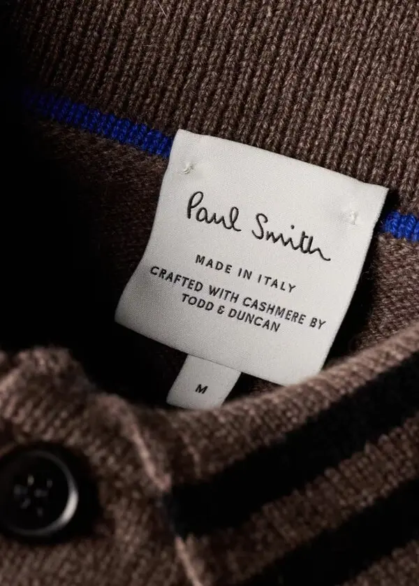 Paul Smith Stripe Cashmere Polo Sweater