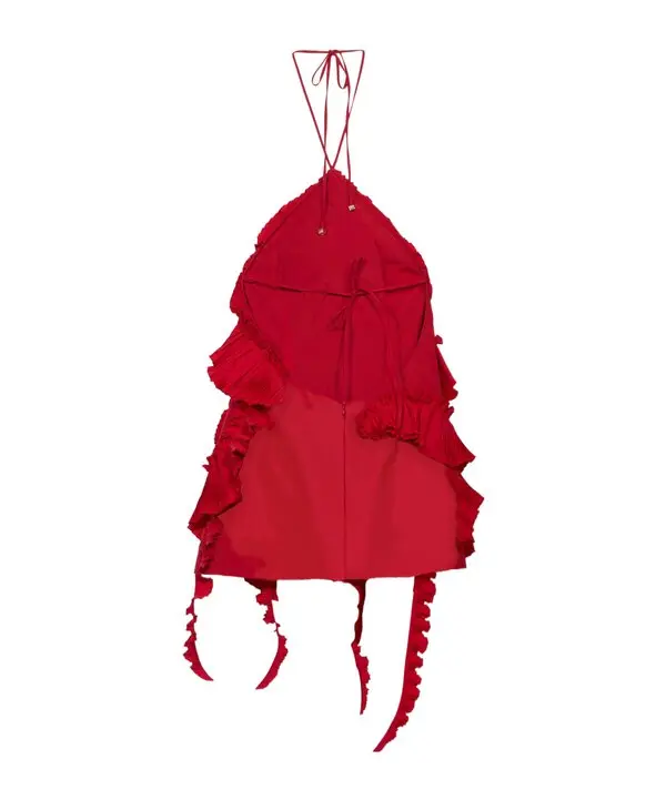 Blumarine Taffeta Dress With 3d Roses