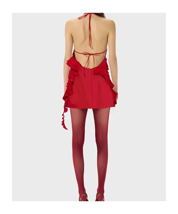 Blumarine Taffeta Dress With 3d Roses