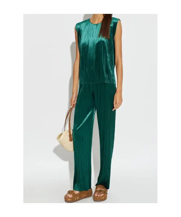 FORTE_FORTE Pleated Top - Green