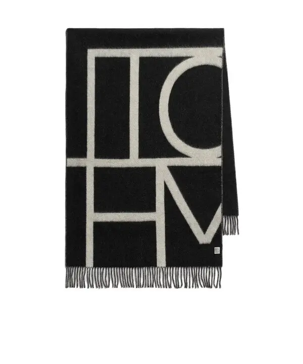 TOTEME Monogram Brushed Wool Scarf