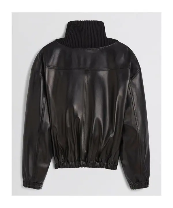 Phoebe Philo Ribbed-collar Leather Jacket