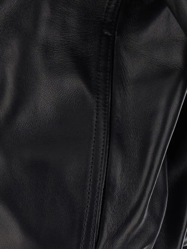 Phoebe Philo Ribbed-collar Leather Jacket