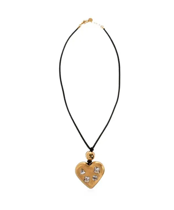 Jacquemus Crystal Heart Pendant Necklace