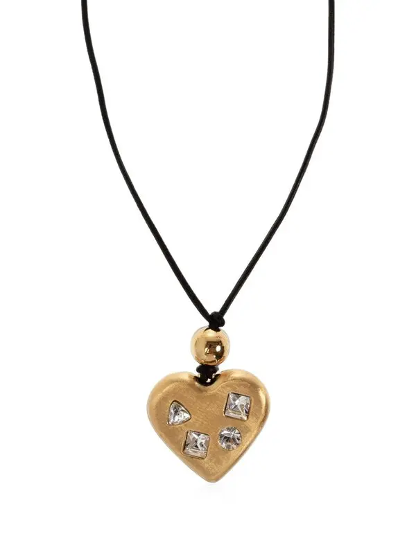 Jacquemus Crystal Heart Pendant Necklace