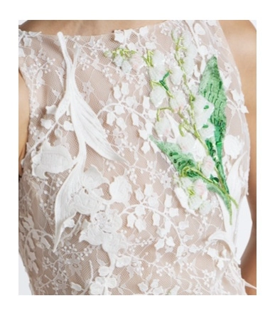 LEO Cleo Beaded Floral-appliqué Lace Dress