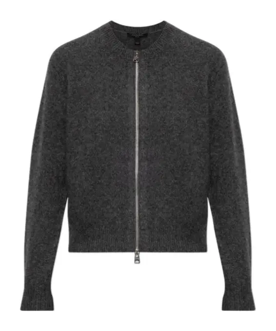 ALLSAINTS Front Zip-up Cardigan - Grey