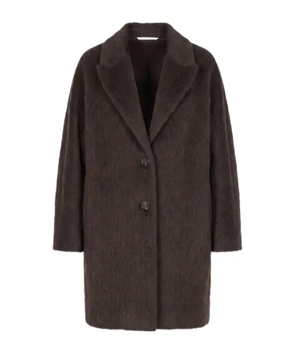 Peserico Single-breasted Coat - Dark Brown