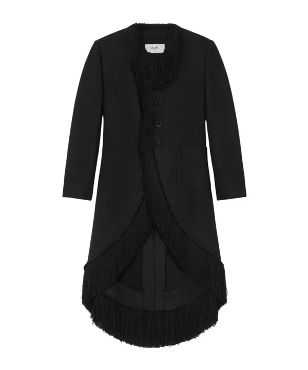 Celine Coat In Viscose And Wool Natt