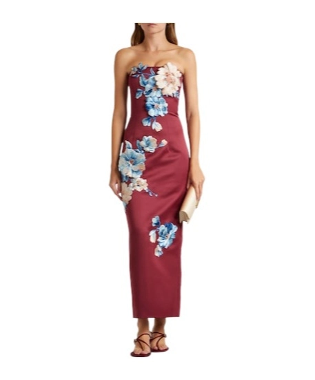 LEO Rayna Floral-appliqué Bustier Dress