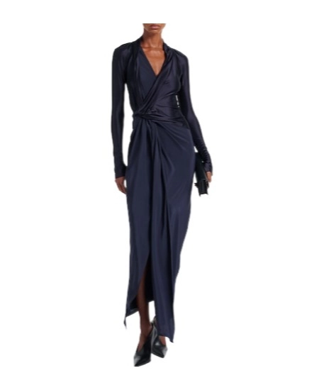 Victoria Beckham Lea Draped Silk-trimmed Jersey Maxi Dress