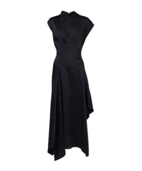 Victoria Beckham Draped Satin Midi Dress - No