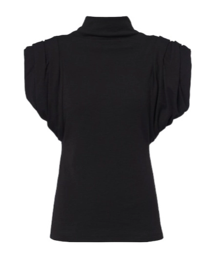 MUGLER High-neck Wool-blend Top - Black