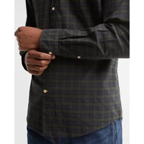 Barbour Buttondown Micro Check Long Sleeve Shirt - No