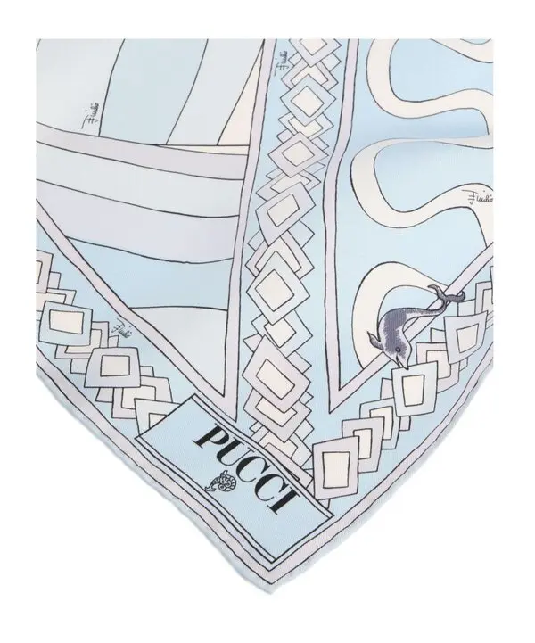 Emilio Pucci Onda And Iride Print Silk Scarf