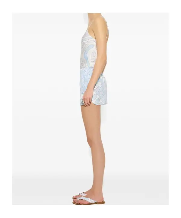 Emilio Pucci Marmo-print Silk Top - Light Blue