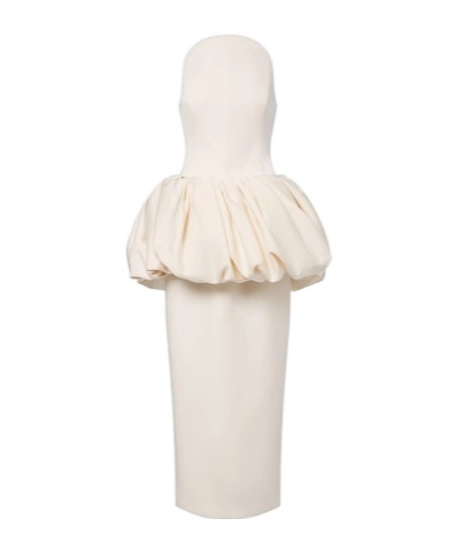 Magda Butrym Draped Peplum Cotton And Silk Midi Dress - No