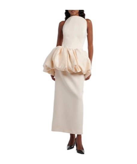 Magda Butrym Draped Peplum Cotton And Silk Midi Dress