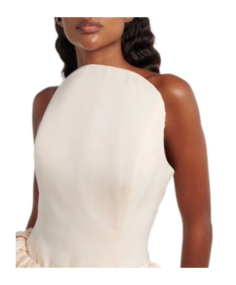 Magda Butrym Draped Peplum Cotton And Silk Midi Dress