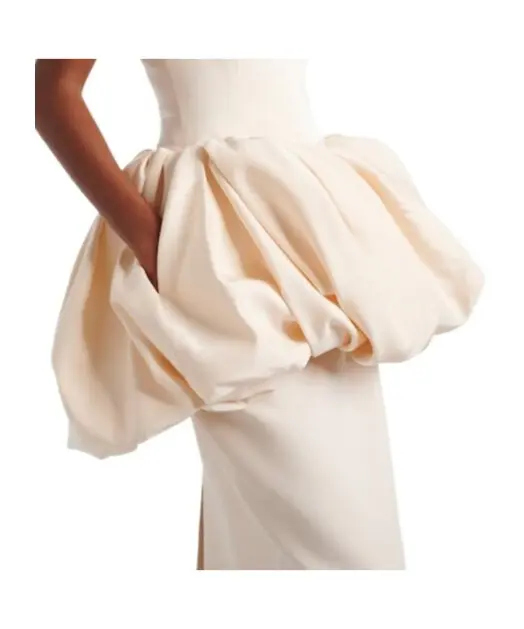 Magda Butrym Draped Peplum Cotton And Silk Midi Dress