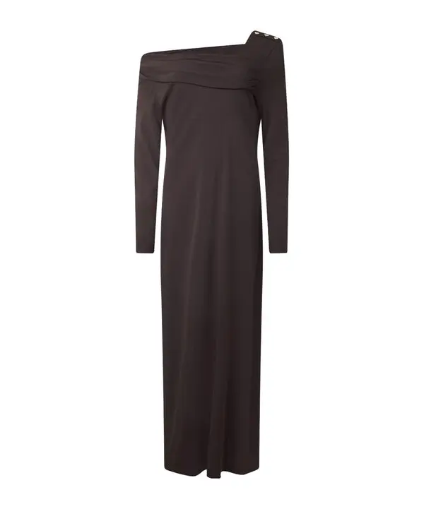 Barbour Asymmetric Offshoulder Maxi Dress - Truffle