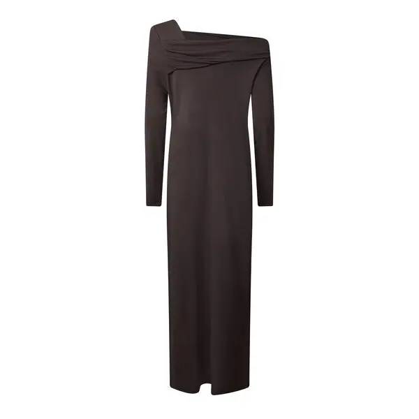Barbour Asymmetric Offshoulder Maxi Dress - Truffle