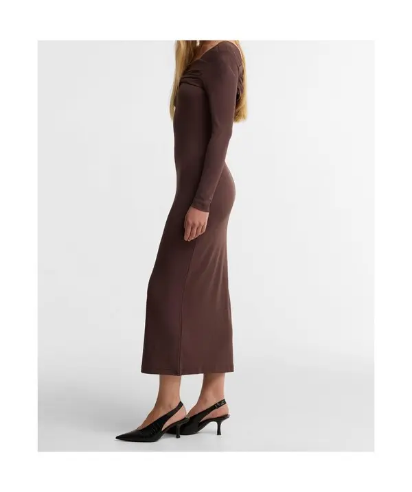 Barbour Asymmetric Offshoulder Maxi Dress - Truffle