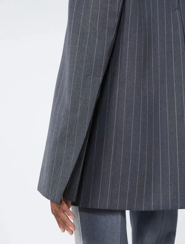Sportmax Long-sleeve Slim-fit Blazer - Medium Gray
