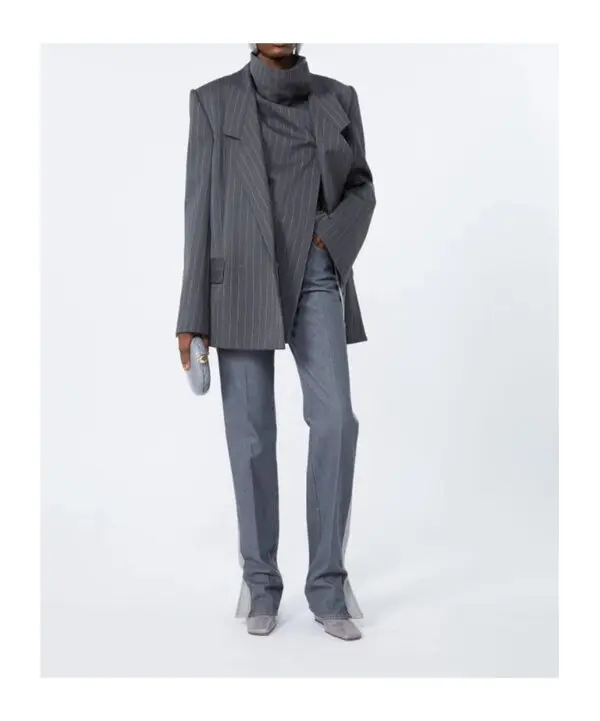 Sportmax Long-sleeve Slim-fit Blazer - Medium Gray