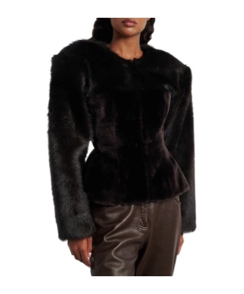 Magda Butrym Peplum Shearling Jacket - No