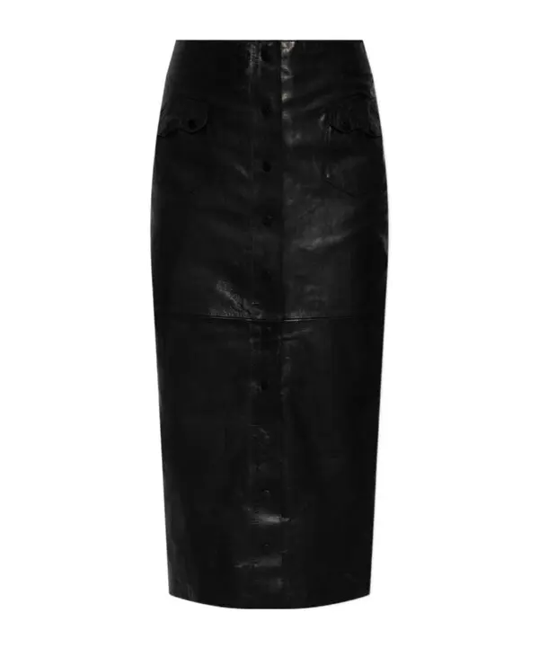 ALLSAINTS Button-up Midi Skirt - Black