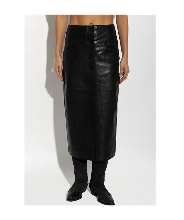 ALLSAINTS Button-up Midi Skirt - Black