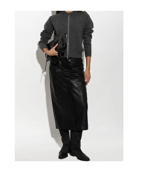 ALLSAINTS Button-up Midi Skirt - Black