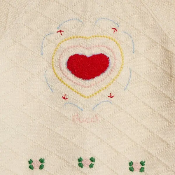 Gucci Heart Embroidered Cardigan