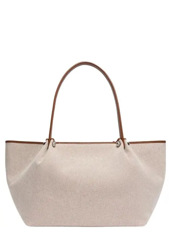 Max Mara Getto Logo Printed Tote Bag - Nude