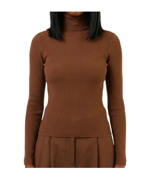 Max Mara Wool Yarn Polo-neck Sweater - Volpe