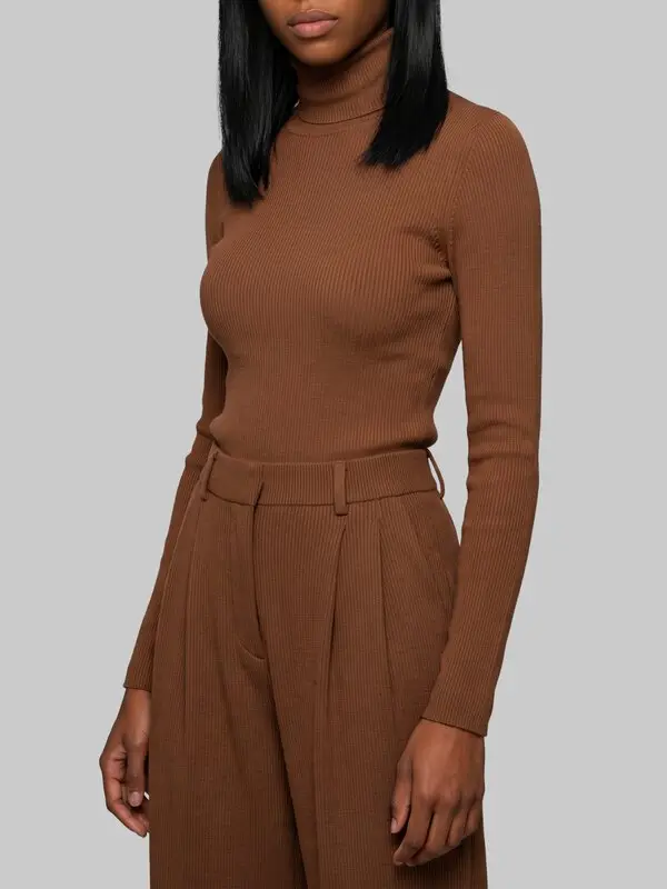 Max Mara Wool Yarn Polo-neck Sweater - Volpe