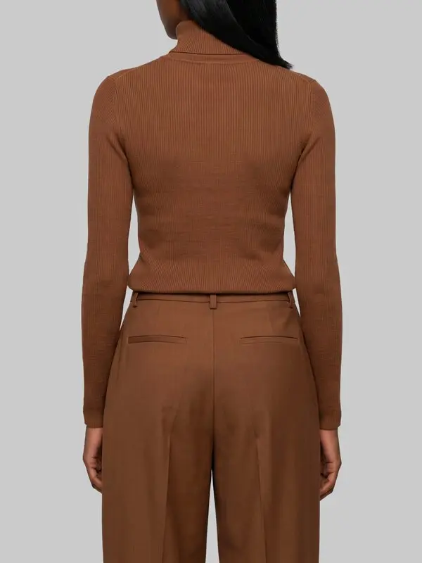 Max Mara Wool Yarn Polo-neck Sweater - Volpe