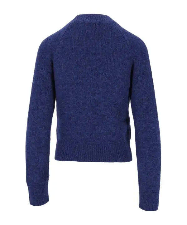 Dries Van Noten Texas High Crewneck Knitted Sweater - Blue
